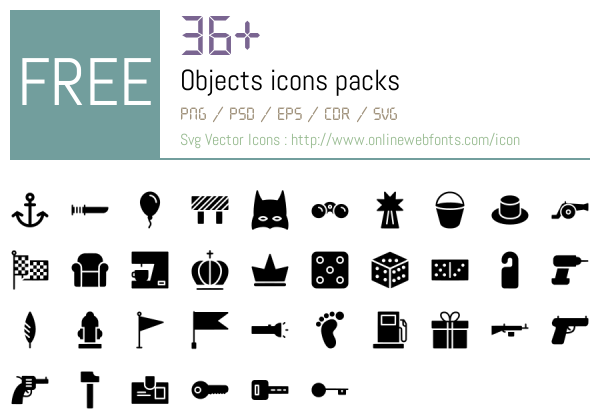 +36 Objects Icons Packs Free Downloads - OnlineWebFonts.COM