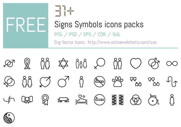 +31 Signs Symbols Icons Packs Free Downloads - OnlineWebFonts.COM