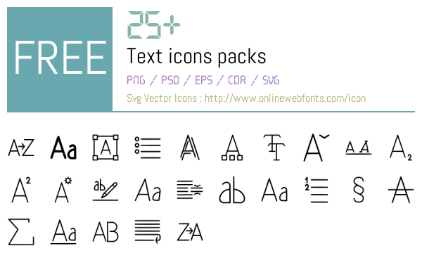 +25 Text Icons Packs Free Downloads - OnlineWebFonts.COM