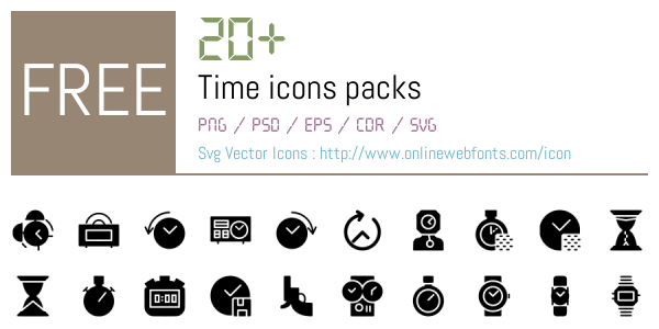 +20 Time Icons Packs Free Downloads - OnlineWebFonts.COM
