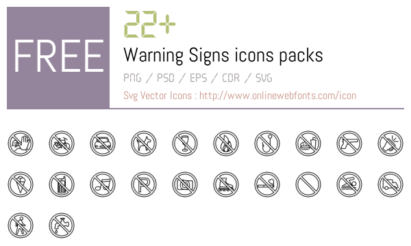 +22 Warning Signs Icons Packs Free Downloads - OnlineWebFonts.COM