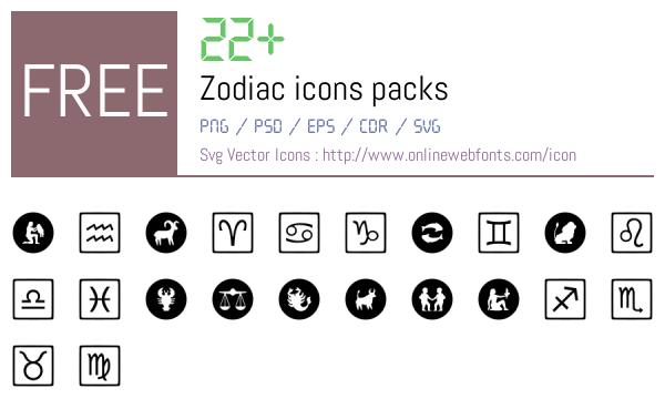 +22 Zodiac Icons Packs Free Downloads - OnlineWebFonts.COM
