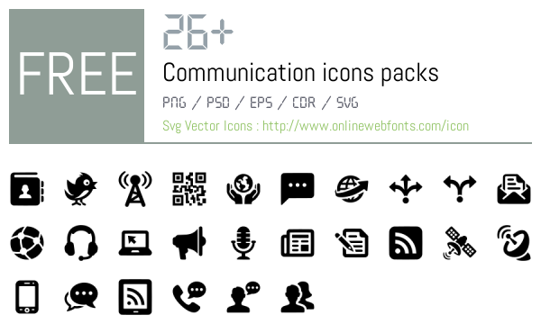 +26 Communication Icons Packs Free Downloads - OnlineWebFonts.COM