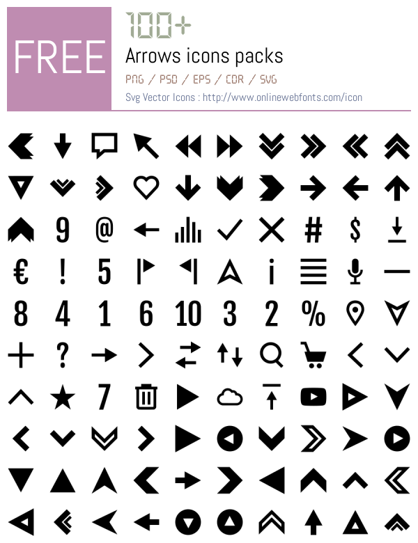 +100 Arrows Icons Packs Free Downloads - OnlineWebFonts.COM