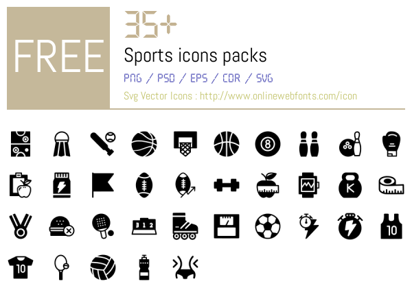 +35 Sports Icons Packs Free Downloads - OnlineWebFonts.COM