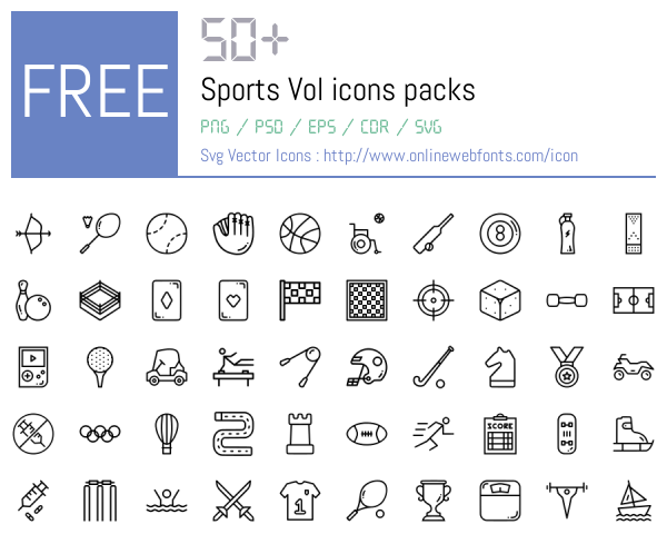 +50 Sports Vol Icons Packs Free Downloads - OnlineWebFonts.COM