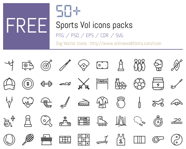 +50 Sports Vol Icons Packs Free Downloads - OnlineWebFonts.COM