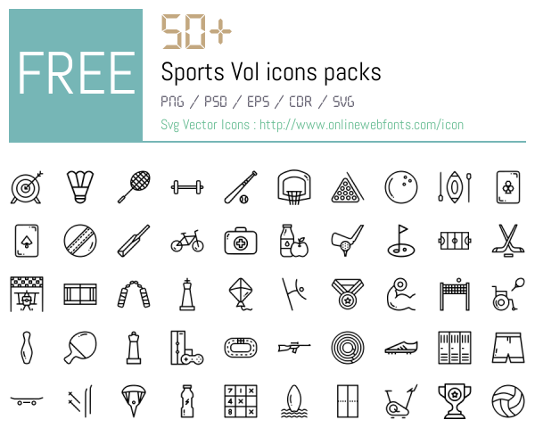 +50 Sports Vol Icons Packs Free Downloads - OnlineWebFonts.COM