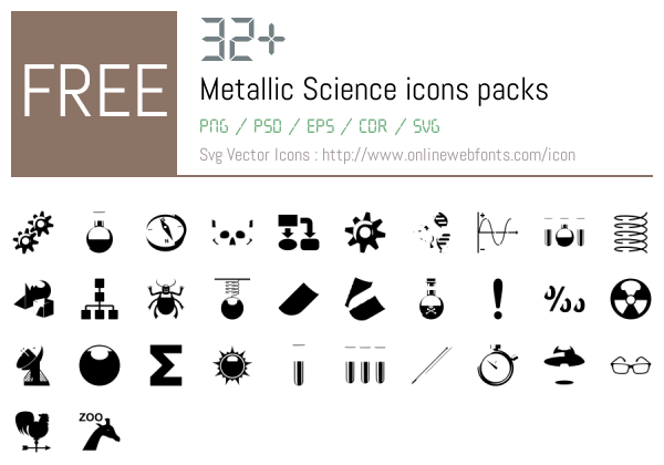 +32 Metallic Science Icons Packs Free Downloads - OnlineWebFonts.COM