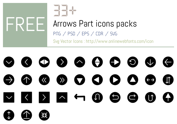+33 Arrows Part Icons Packs Free Downloads - OnlineWebFonts.COM