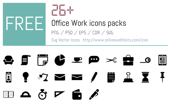 +26 Office Work Icons Packs Free Downloads - OnlineWebFonts.COM