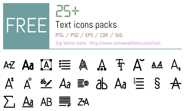 +25 Text Icons Packs Free Downloads - OnlineWebFonts.COM