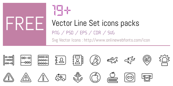 +19 Vector Line Set Icons Packs Free Downloads - OnlineWebFonts.COM