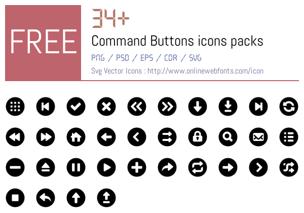 +34 Command Buttons Icons Packs Free Downloads - OnlineWebFonts.COM