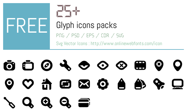 +25 Glyph Icons Packs Free Downloads - OnlineWebFonts.COM
