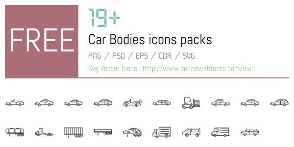+19 Car Bodies Icons Packs Free Downloads - OnlineWebFonts.COM