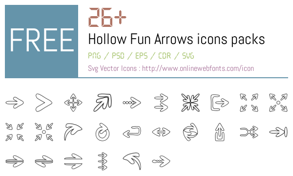 +26 Hollow Fun Arrows Icons Packs Free Downloads - OnlineWebFonts.COM
