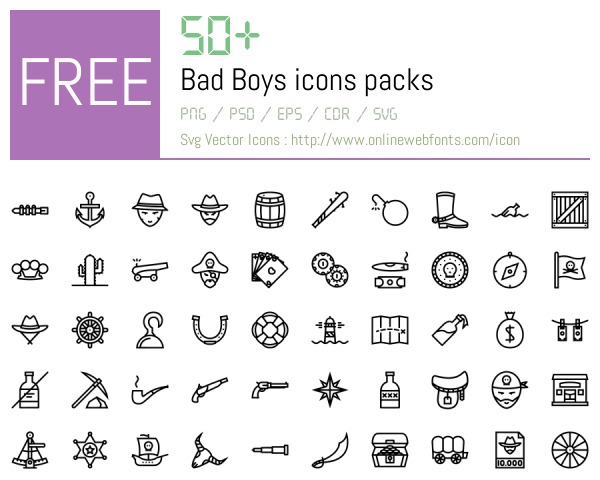 +50 Bad Boys Icons Packs Free Downloads - OnlineWebFonts.COM