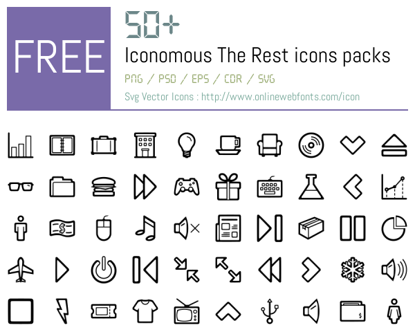 +50 Iconomous The Rest Icons Packs Free Downloads - OnlineWebFonts.COM