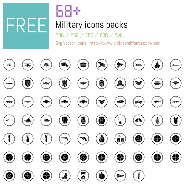 +68 Military Icons Packs Free Downloads - OnlineWebFonts.COM