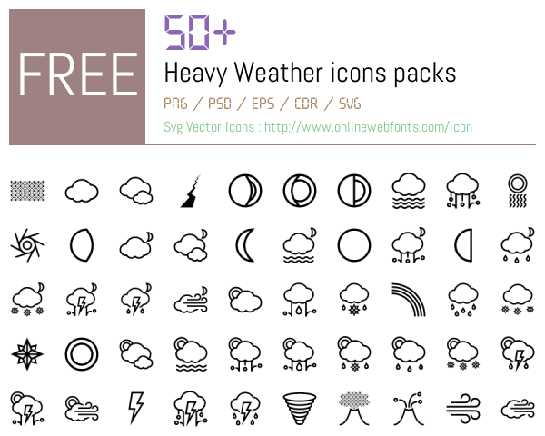 +50 Heavy Weather Icons Packs Free Downloads - OnlineWebFonts.COM