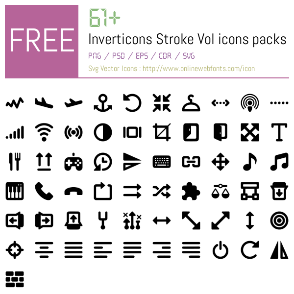 +61 Inverticons Stroke Vol Icons Packs Free Downloads - OnlineWebFonts.COM