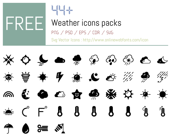 +44 Weather Icons Packs Free Downloads - OnlineWebFonts.COM