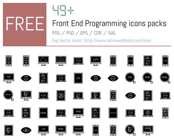 +49 Front End Programming Icons Packs Free Downloads - OnlineWebFonts.COM