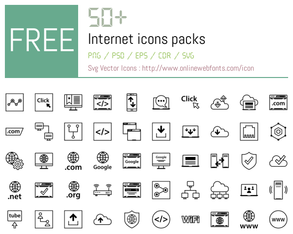 +50 Internet Icons Packs Free Downloads - OnlineWebFonts.COM