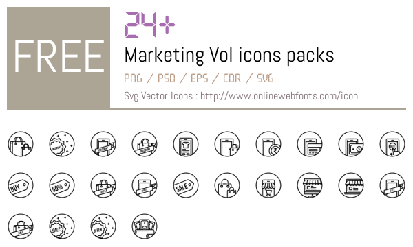 +24 Marketing Vol Icons Packs Free Downloads - OnlineWebFonts.COM