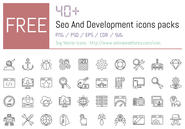 +40 Seo And Development Icons Packs Free Downloads - OnlineWebFonts.COM