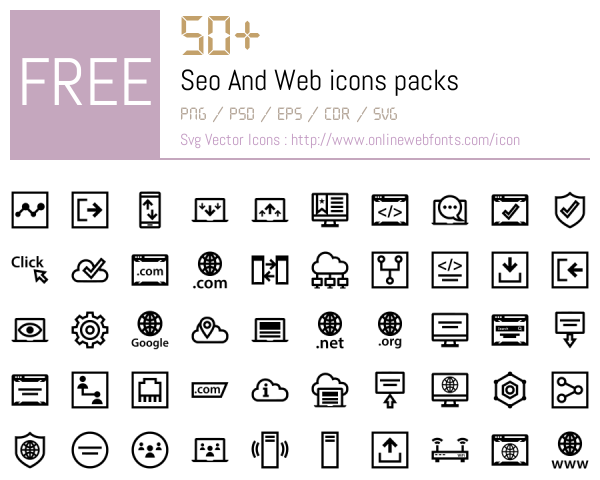 +50 Seo And Web Icons Packs Free Downloads - OnlineWebFonts.COM