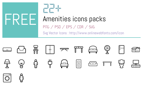 +22 Amenities Icons Packs Free Downloads - OnlineWebFonts.COM