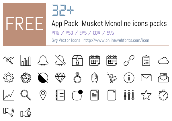 +32 App Pack Musket Monoline Icons Packs Free Downloads ...