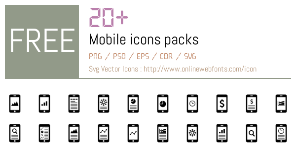 +20 Mobile Icons Packs Free Downloads - OnlineWebFonts.COM