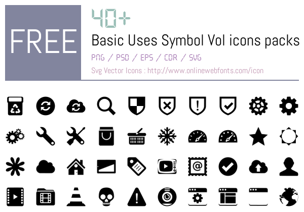 +40 Basic Uses Symbol Vol Icons Packs Free Downloads - OnlineWebFonts.COM