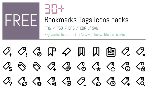 +30 Bookmarks Tags Icons Packs Free Downloads - OnlineWebFonts.COM
