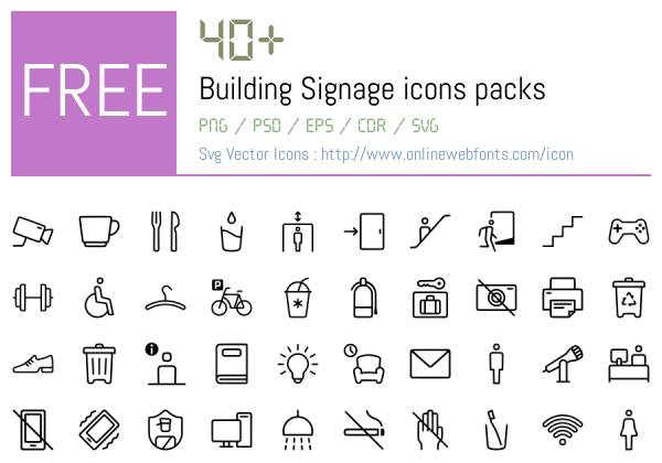 +40 Building Signage Icons Packs Free Downloads - OnlineWebFonts.COM