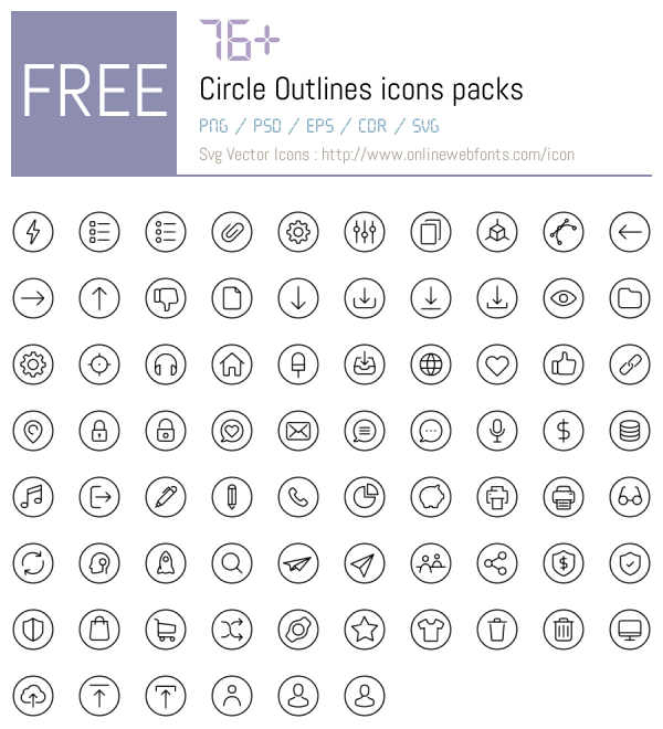 +76 Circle Outlines Icons Packs Free Downloads - OnlineWebFonts.COM