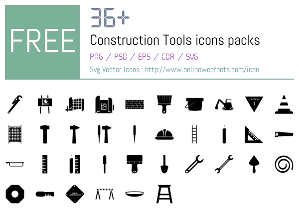 +36 Construction Tools Icons Packs Free Downloads - OnlineWebFonts.COM