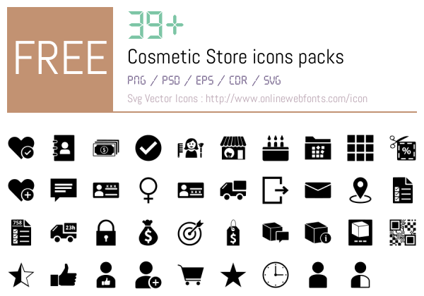 +39 Cosmetic Store Icons Packs Free Downloads - OnlineWebFonts.COM