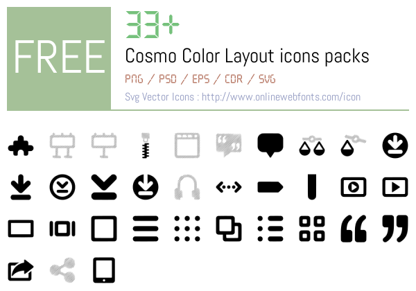 +33 Cosmo Color Layout Icons Packs Free Downloads - OnlineWebFonts.COM