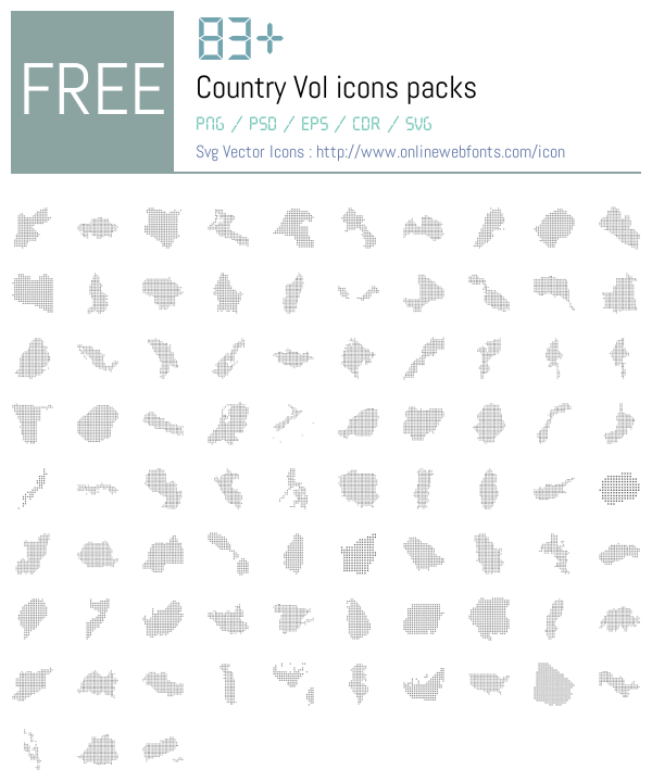 +83 Country Vol Icons Packs Free Downloads - OnlineWebFonts.COM