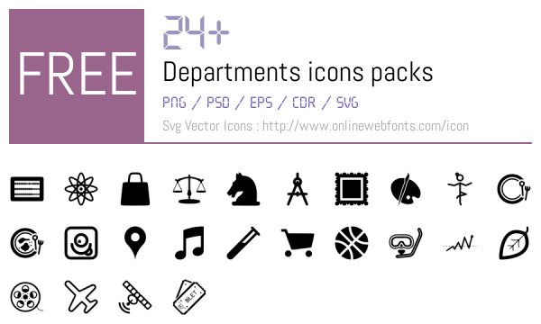 +24 Departments Icons Packs Free Downloads - OnlineWebFonts.COM