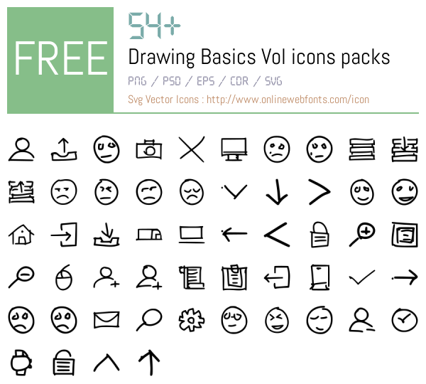 +54 Drawing Basics Vol Icons Packs Free Downloads - OnlineWebFonts.COM