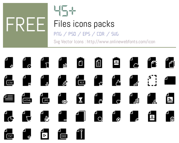 +45 Files Icons Packs Free Downloads - OnlineWebFonts.COM
