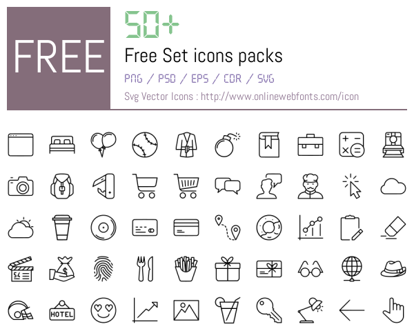+50 Free Set Icons Packs Free Downloads - OnlineWebFonts.COM