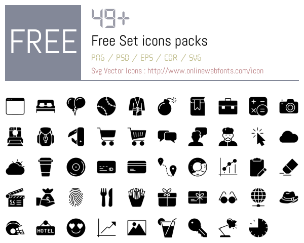 +50 Free Set Icons Packs Free Downloads - OnlineWebFonts.COM