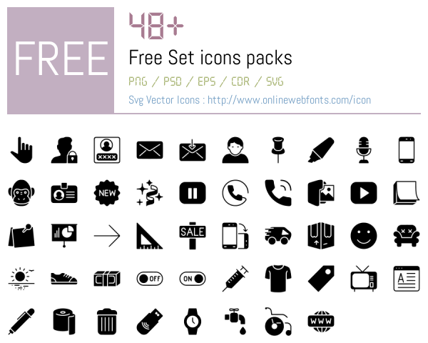 +50 Free Set Icons Packs Free Downloads - OnlineWebFonts.COM