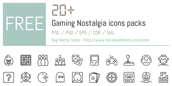 +20 Gaming Nostalgia Icons Packs Free Downloads - OnlineWebFonts.COM